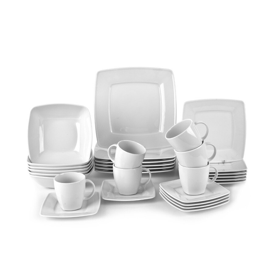 Set de masa 6 persoane Victoria, Lubiana, Portelan, Alb - eMAG.ro