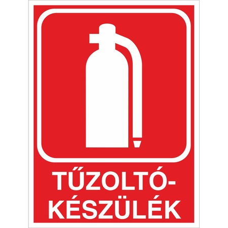 Tűzoltó készülék piktogram - 15 cm x 20 cm - tábla - eMAG.hu