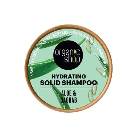Sampon solid hidratant Organic Shop Aloe and Baobab, 60 g - eMAG.ro