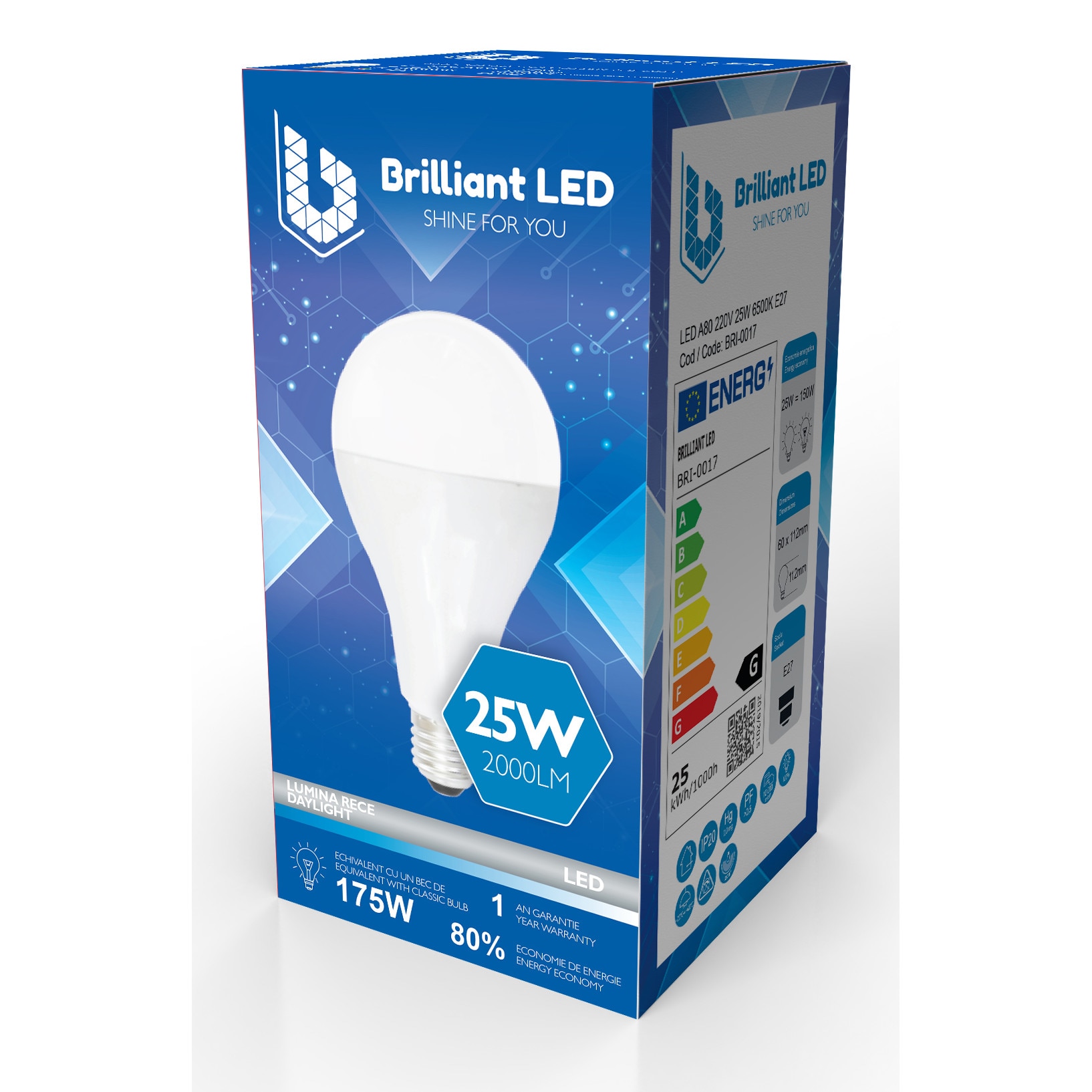 Set 10 Buc - Bec LED A80 Brilliant LED, E27, 25W (175W), 2000LM, G ...