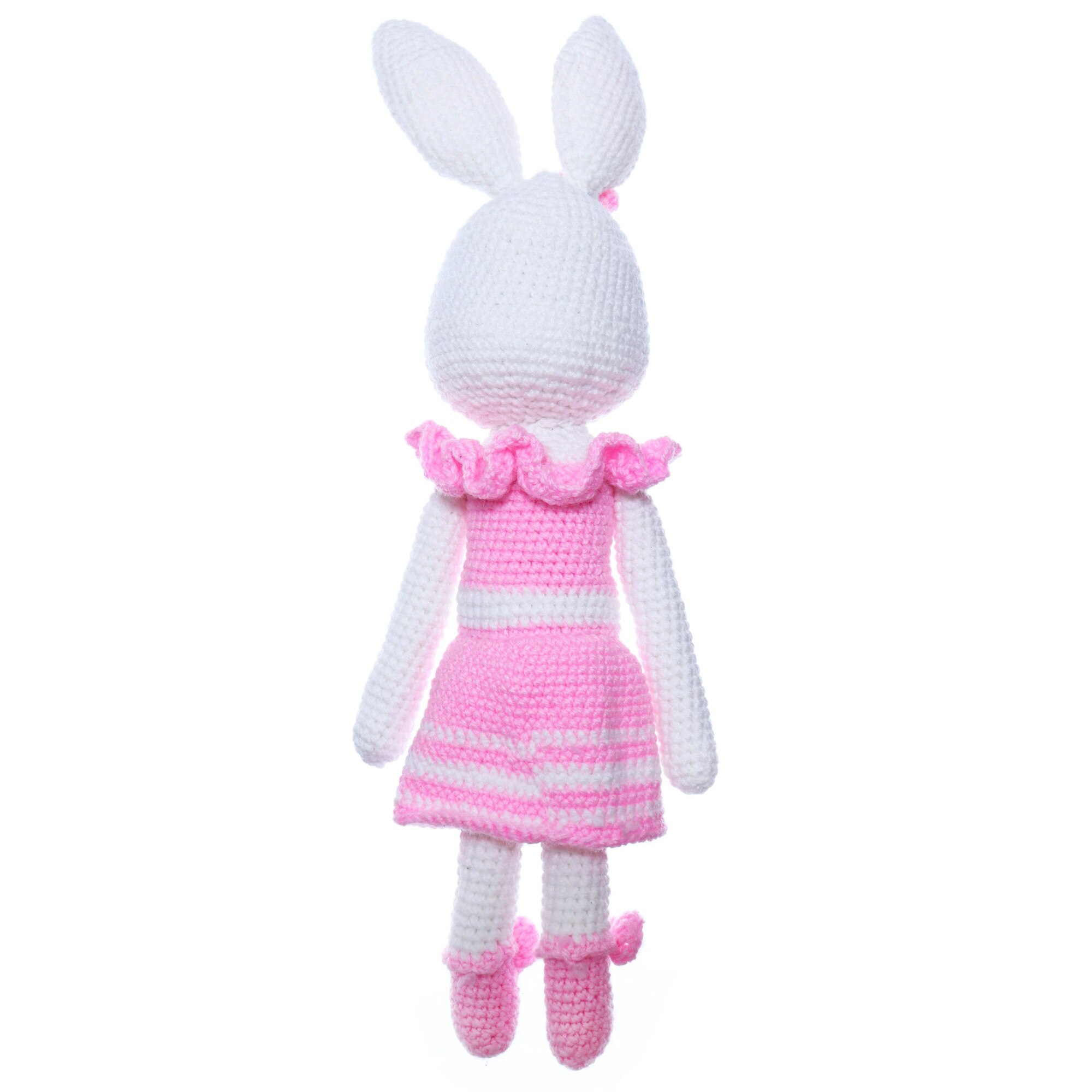 Iepuras de plus crosetat manual, 50x12 cm, roz, Recostore®, REC2152 ...