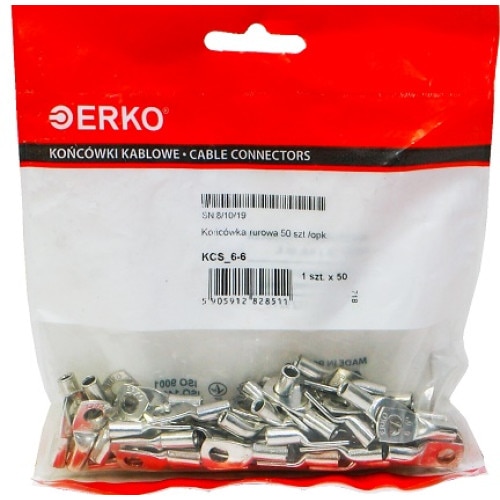 Terminal de cablu tip inelar KCS 6mm-M6 50 buc Erko - eMAG.ro