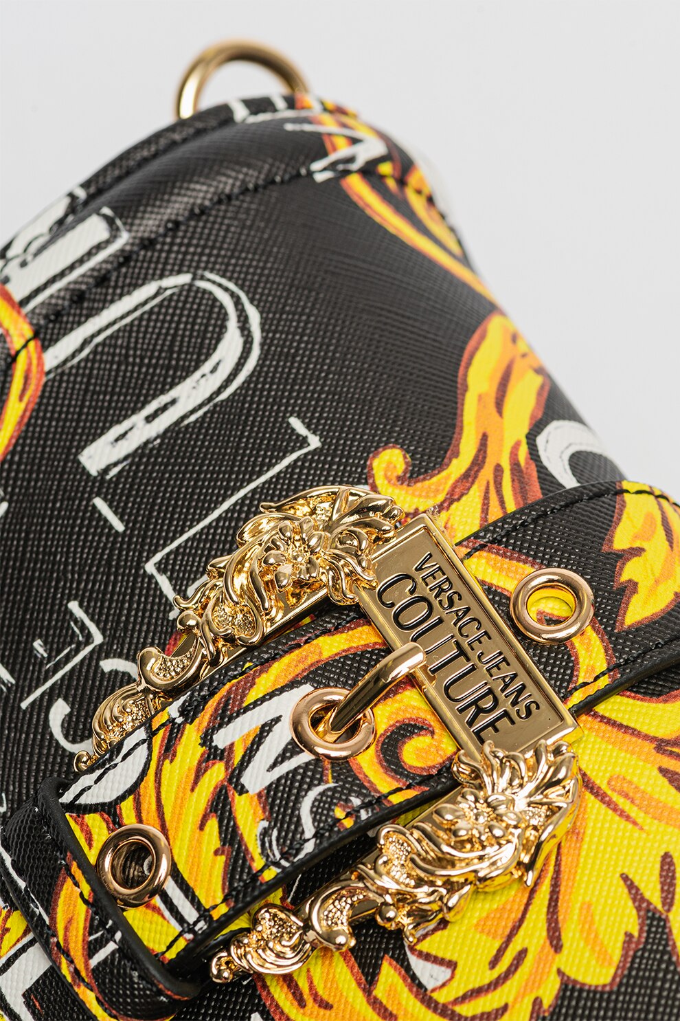 Versace Jeans Couture, Geanta crossbody de piele saffiano sintetica ...