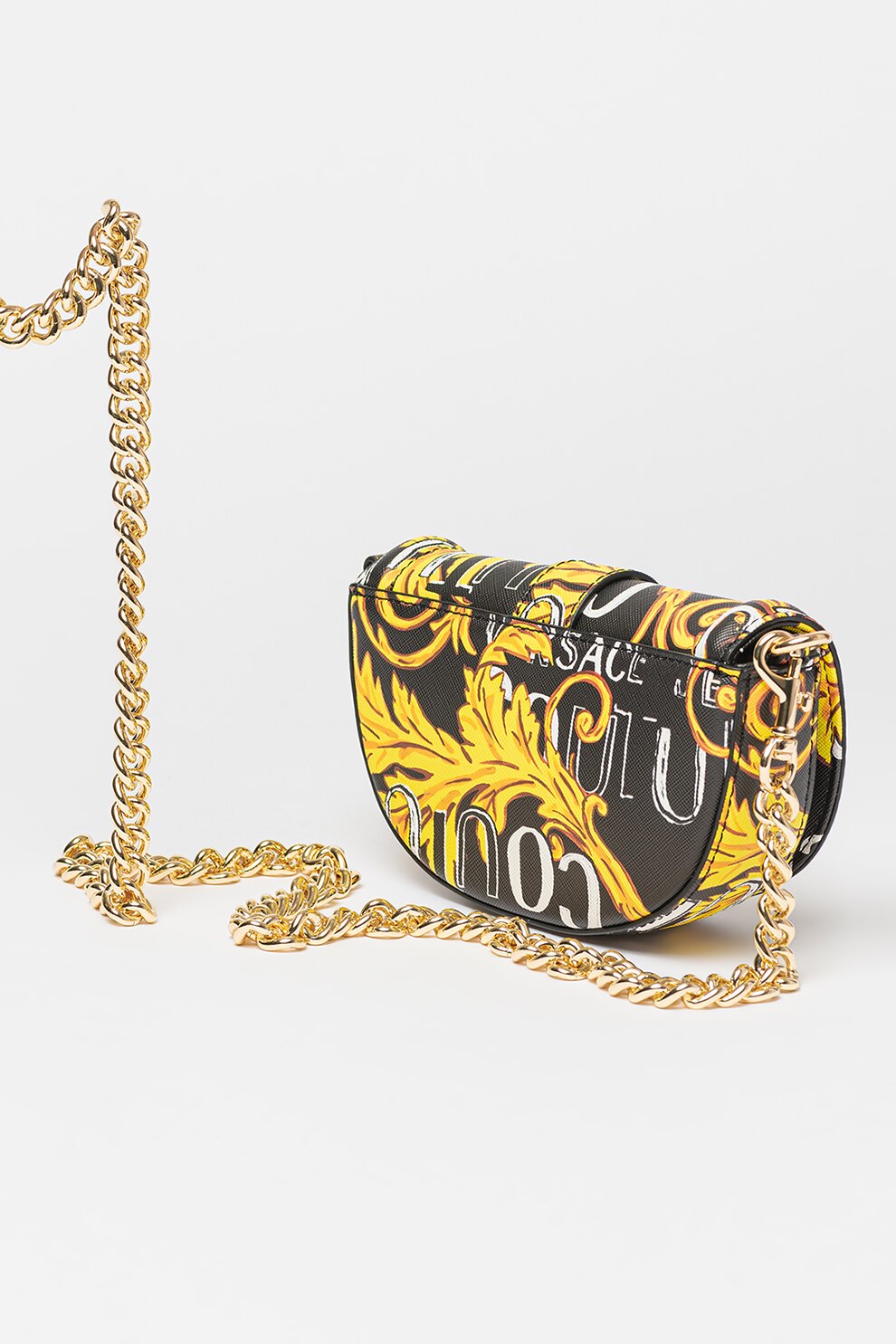 Versace Jeans Couture, Geanta crossbody de piele saffiano sintetica ...