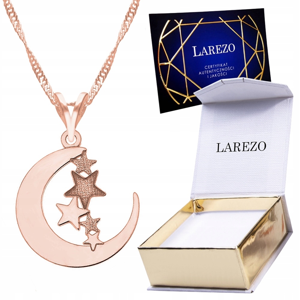 Colier, Larezo, luna si stelele, aur roz, argint 925, 42x1.8 cm - eMAG.ro