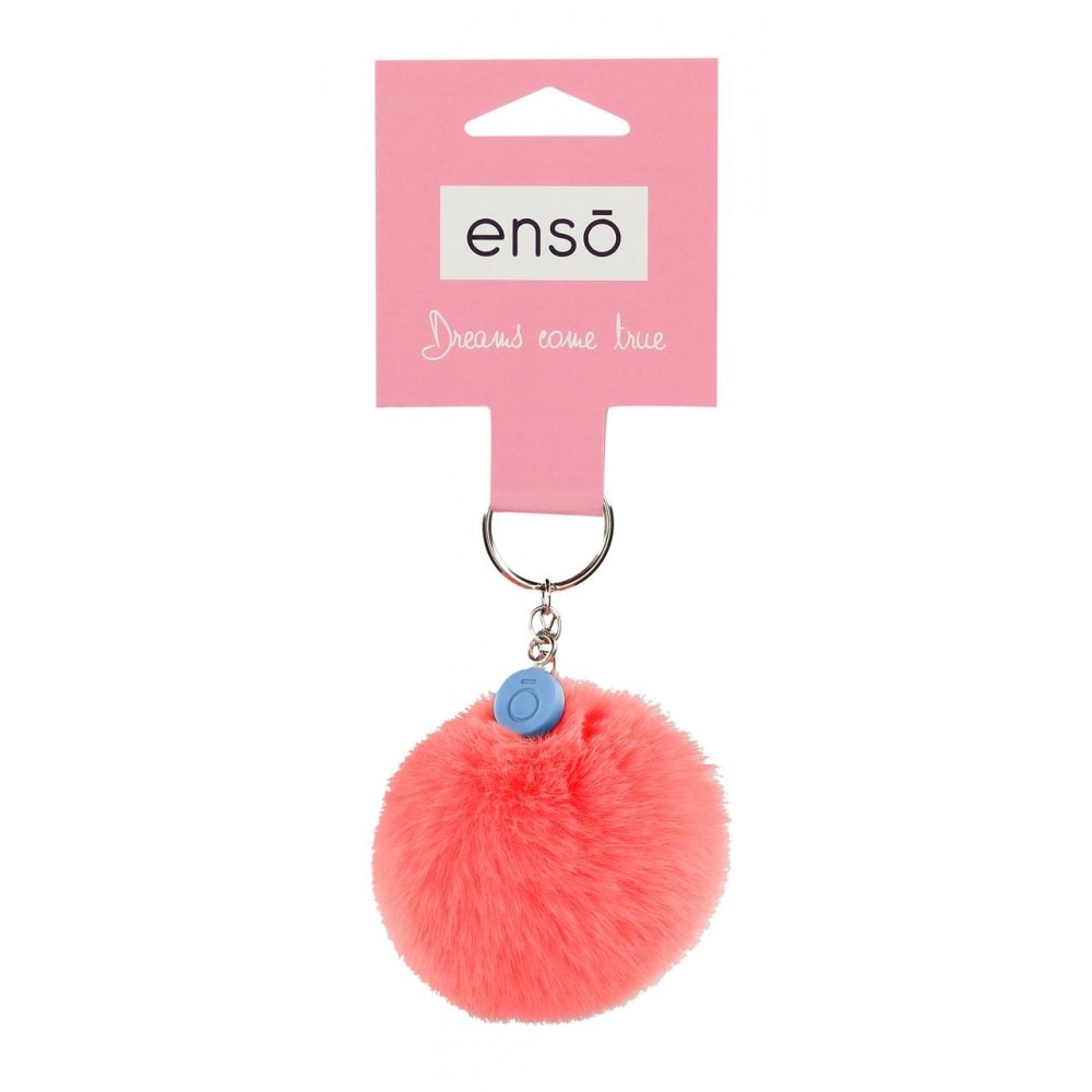 Breloc cu pompon Enso, coral, 7x7x7 cm - eMAG.ro