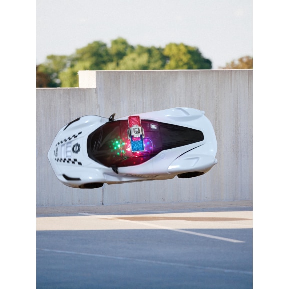 Masina de Politie Ferrari, alb, cu lumini si sunete, 23 cm, interactiva ...