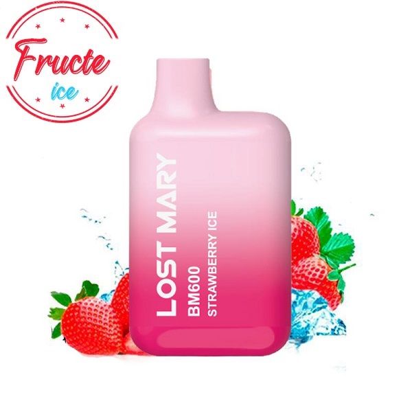 Tigara electronica de unica folosinta, Lost Mary BM600 - Strawberry Ice, 2ml, 20mg NicSalt ...