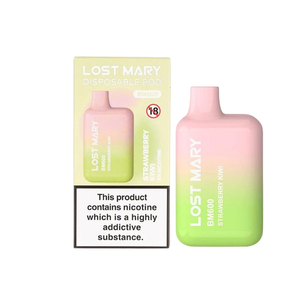 Tigara electronica de unica folosinta, Lost Mary BM600 - Strawberry Kiwi, 2ml, 20mg NicSalt ...