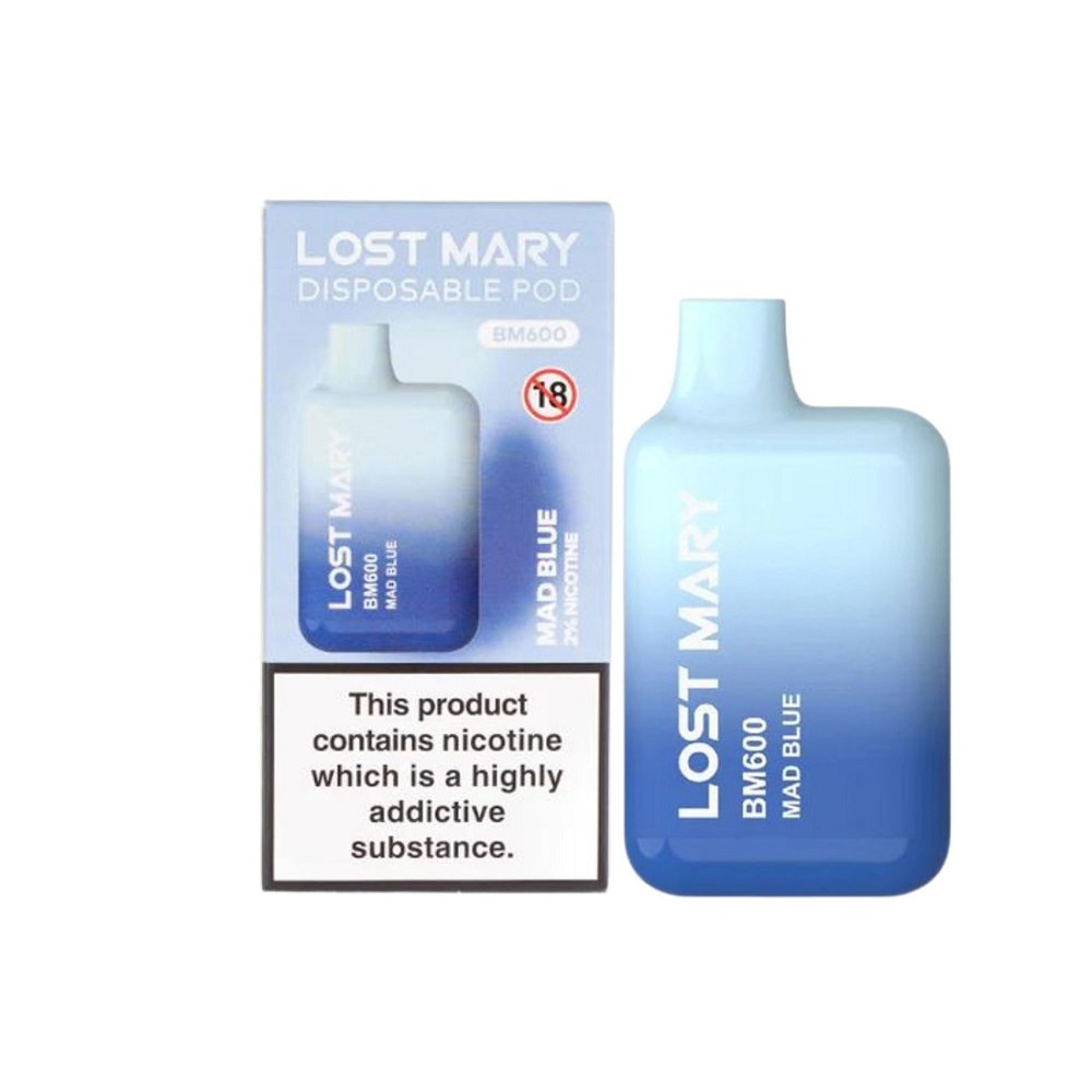 Tigara electronica de unica folosinta, Lost Mary BM600 - Mad Blue, 2ml, 20mg NicSalt, autonomie ...