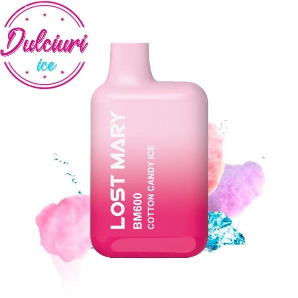 Tigara electronica de unica folosinta, Lost Mary BM600 - Cotton Candy Ice, 2ml, 20mg NicSalt ...