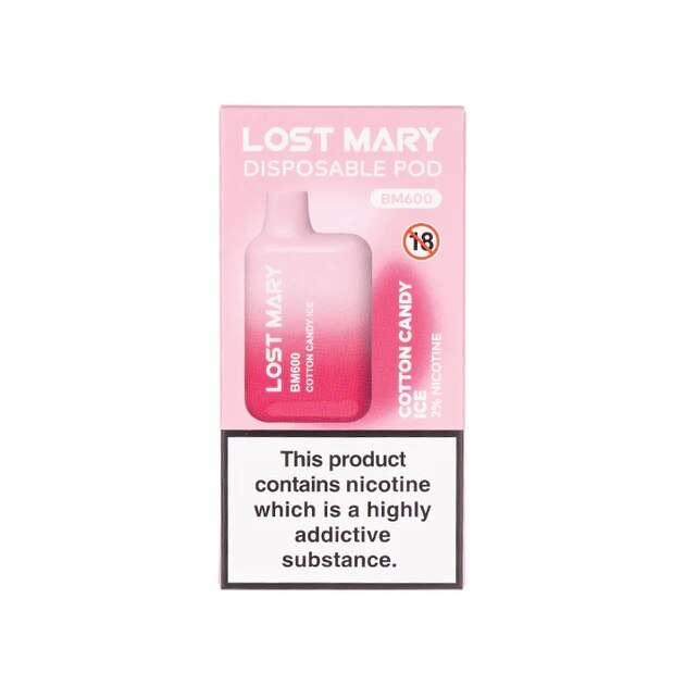 Tigara electronica de unica folosinta, Lost Mary BM600 - Cotton Candy Ice, 2ml, 20mg NicSalt ...