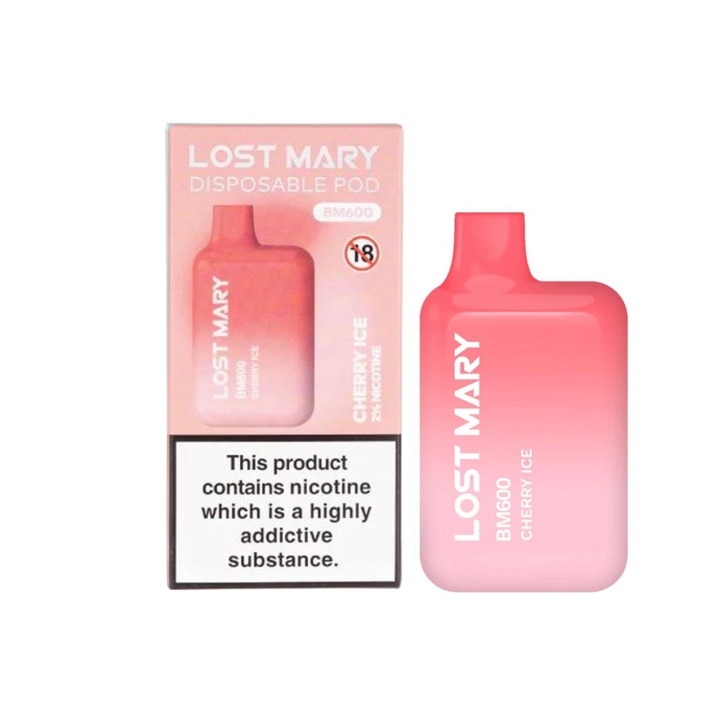 Tigara electronica de unica folosinta, Lost Mary BM600 - Cherry Ice, 2ml, 20mg NicSalt ...