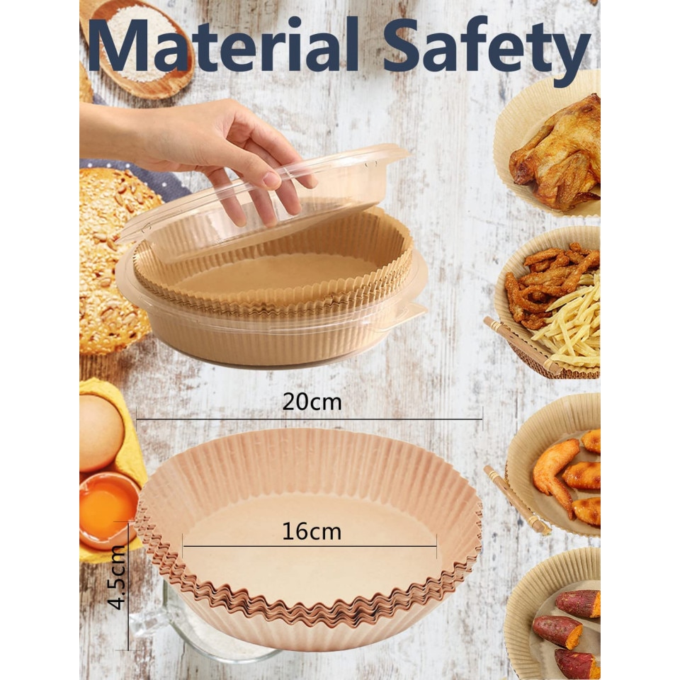 Set hartii de copt pentru friteuza Jldfv, 50 piese, natur, 20 x 4,5 cm ...