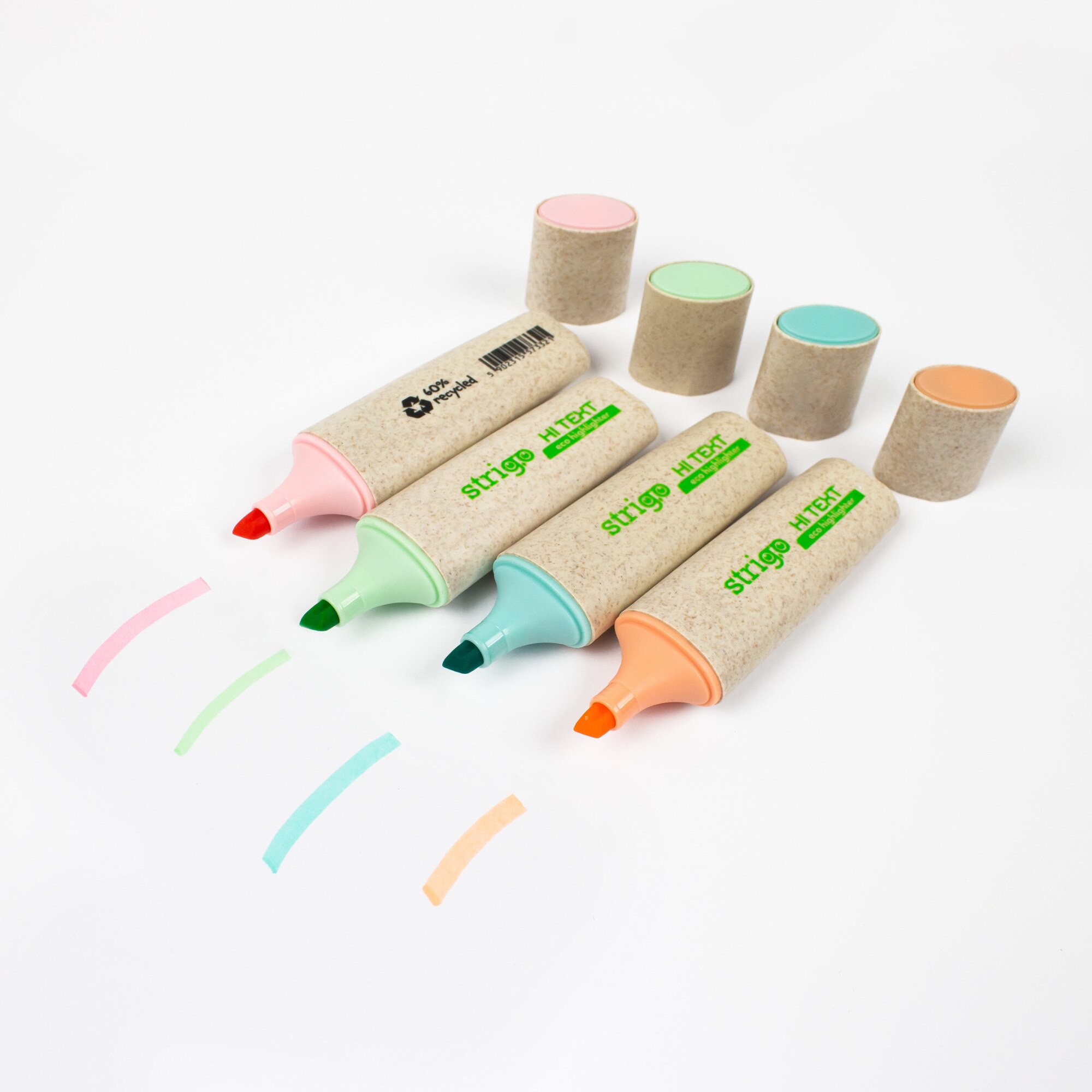 Комплект от 4 маркера Eco-Friendly, Strigo, Pastel - eMAG.bg