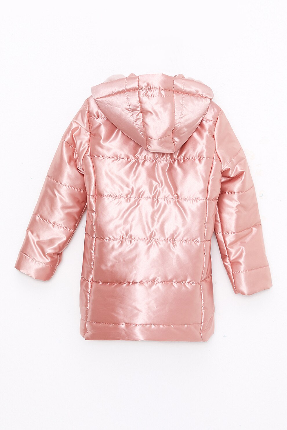 LC WAIKIKI, Geaca lunga cu blana sintetica detasabila, Roz pastel, 146 ...