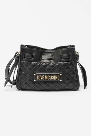Love Moschino, Geanta de umar cu aspect matlasat, Negru - eMAG.ro