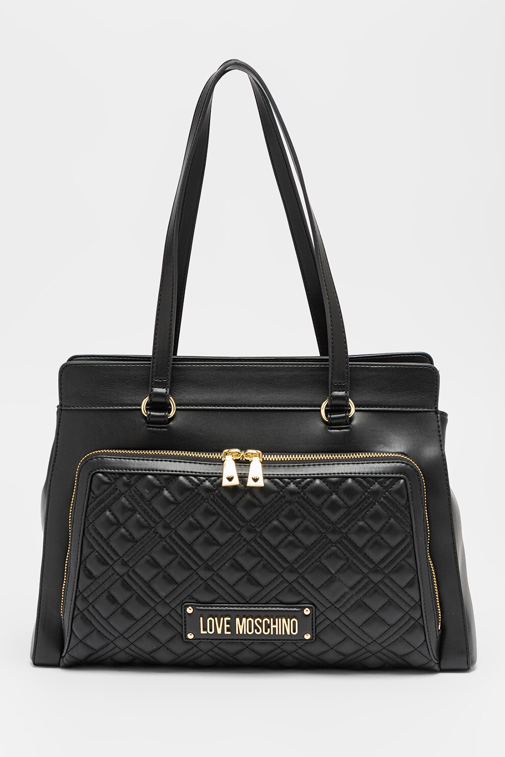 Love Moschino, Geanta din piele ecologica cu bareta de umar si ...