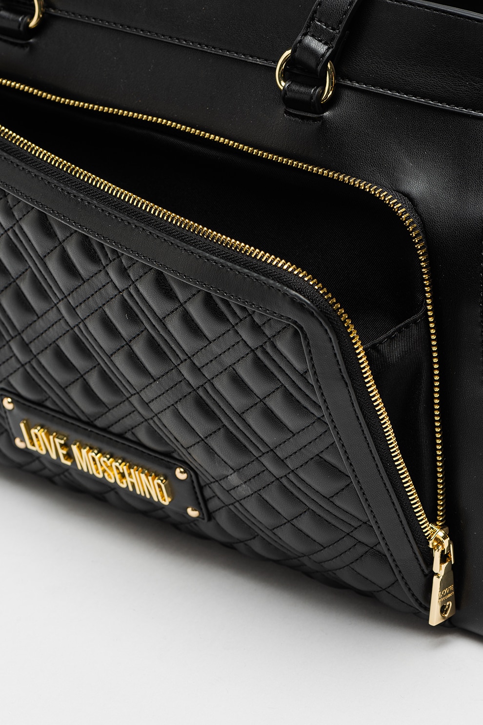 Love Moschino, Geanta din piele ecologica cu bareta de umar si ...