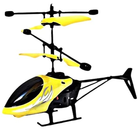 Mini drona cu senzor de miscare si lumina Led, Elicopter, Galben - eMAG.ro