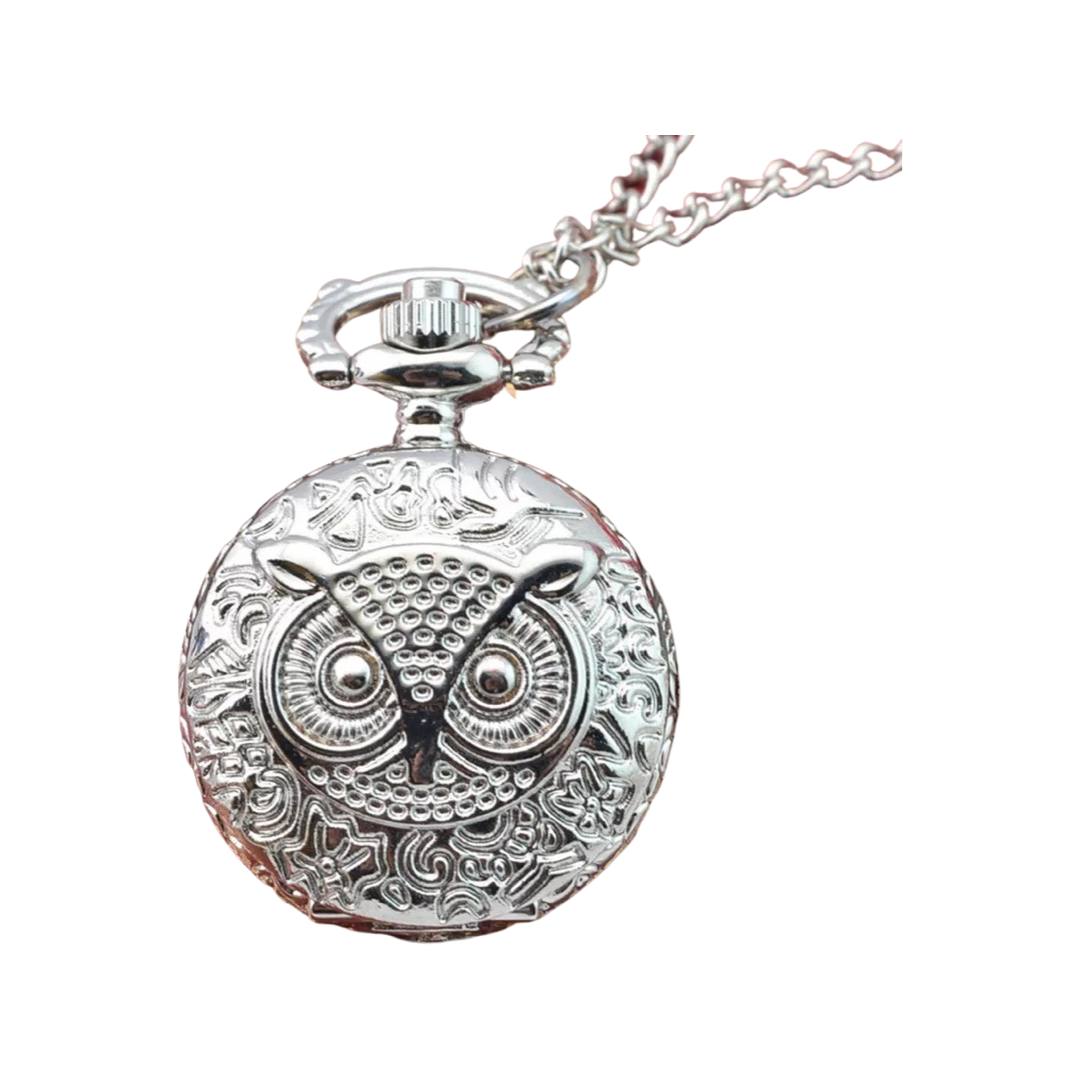 Pandantiv cu ceas functional, bufnita, argintiu, NileX - eMAG.ro