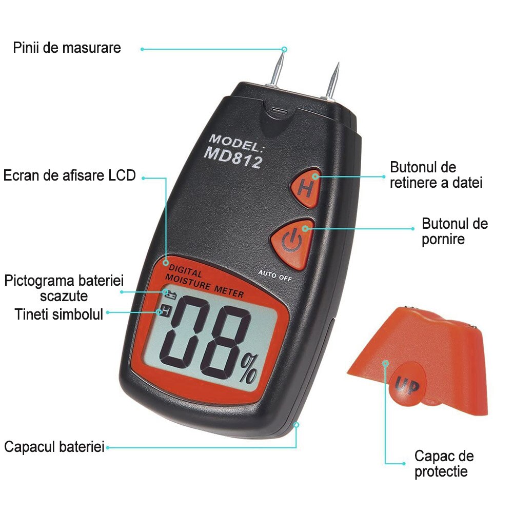 Aparat profesional umidometru pentru detectarea gradului de umiditate ...