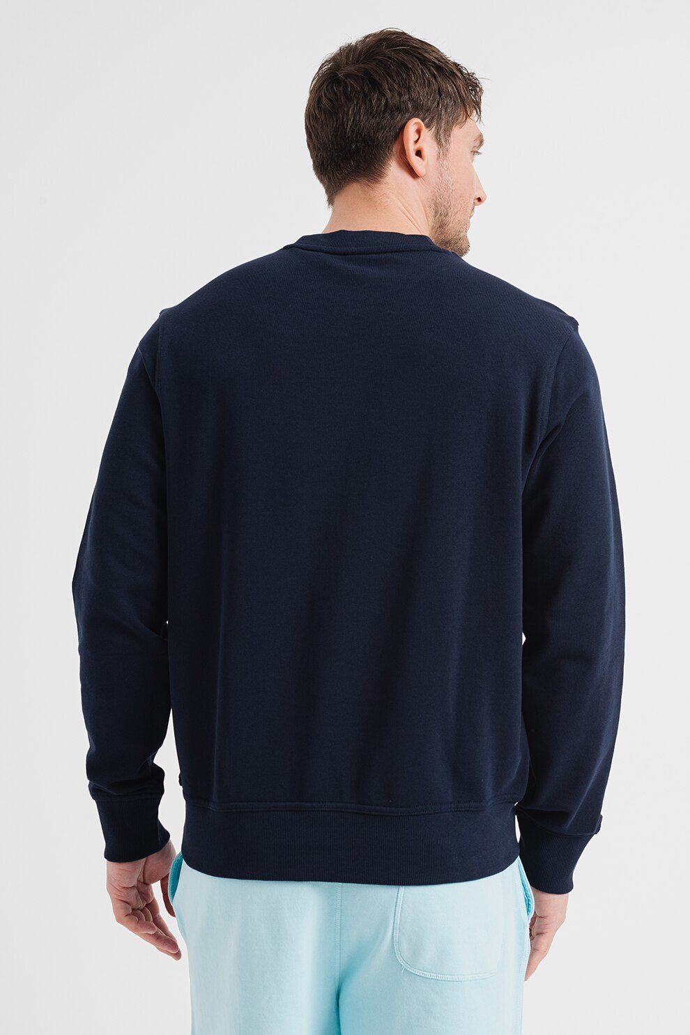 BOSS, Bluza de trening relaxed fit We Basic, Bleumarin, M - eMAG.ro
