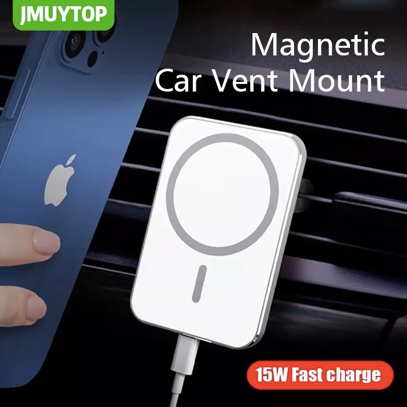Incarcator Auto Magnetic Wireless 15W, Square Design, Ventilation Clip ...