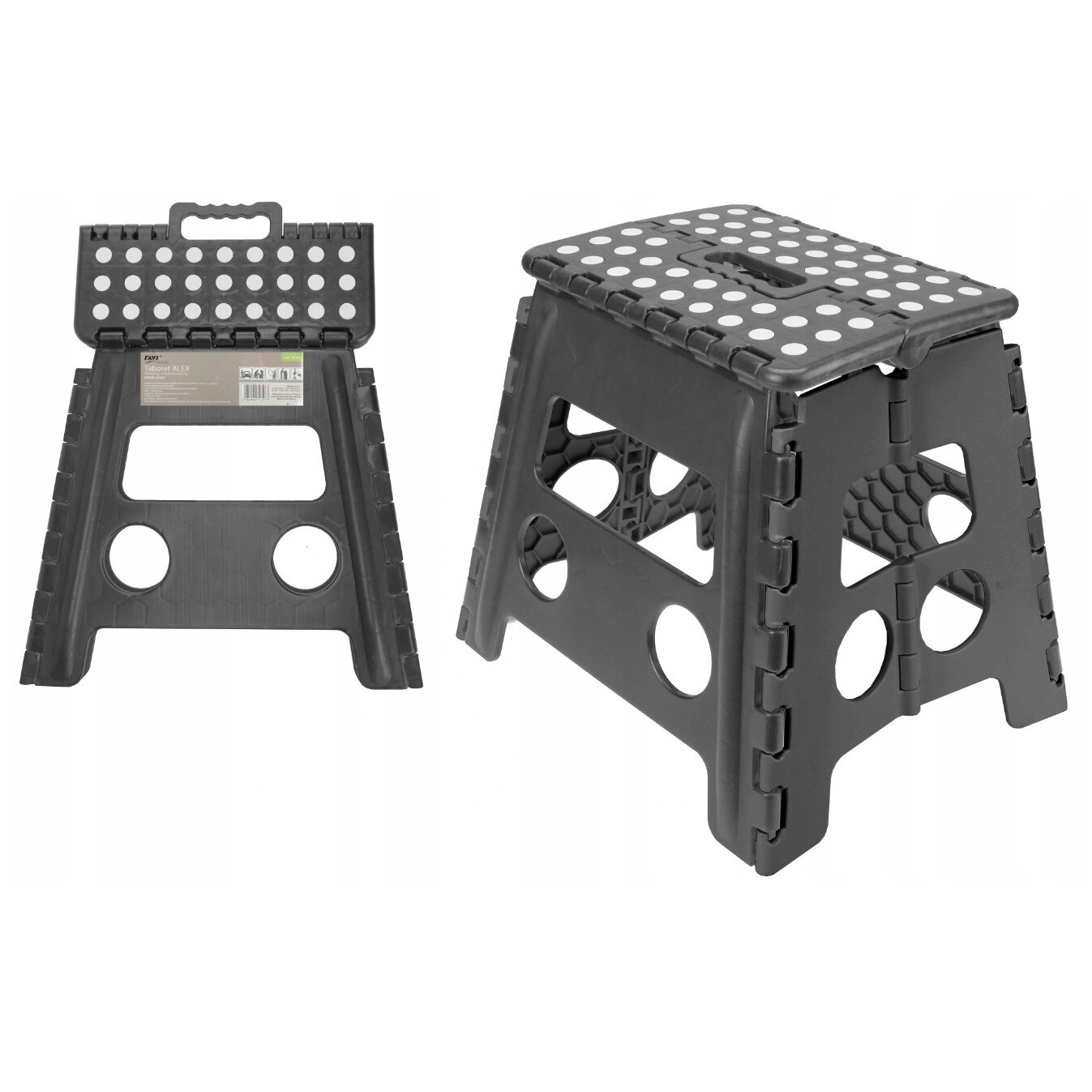 Taburet pliabil, Ravi, Plastic, 32 cm, Gri - eMAG.ro