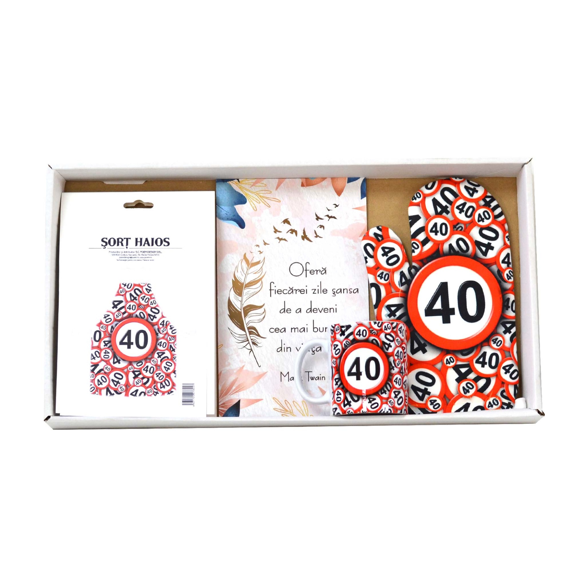 Set cadou aniversare 40 de ani, sort, tablou, cana, manusa - eMAG.ro