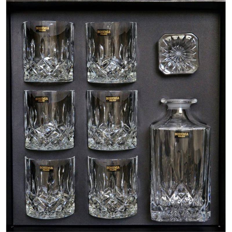 Set pahare si sticla pentru whiskey, Bohemia, Sticla - eMAG.ro