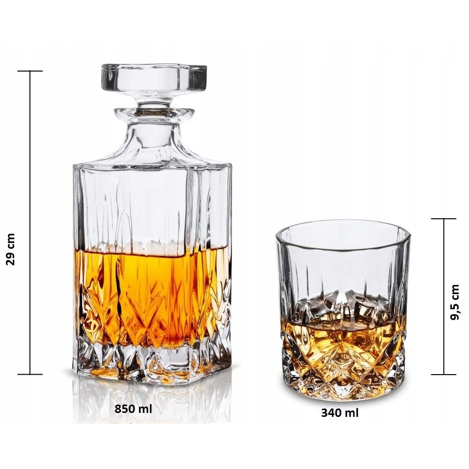 Set pahare si sticla pentru whiskey, Bohemia, Sticla - eMAG.ro