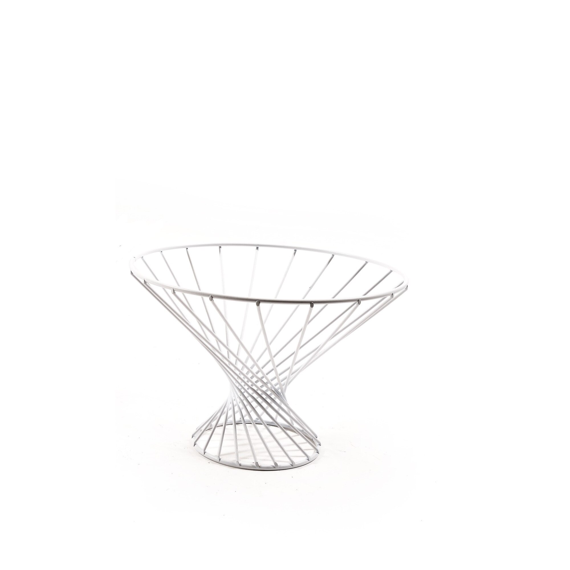 Cos fructe, Spiral, Metal, 29x29x20 cm, Alb - eMAG.ro