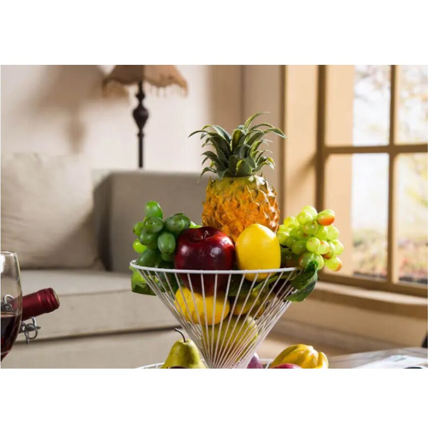 Cos fructe, Spiral, Metal, 29x29x20 cm, Alb - eMAG.ro