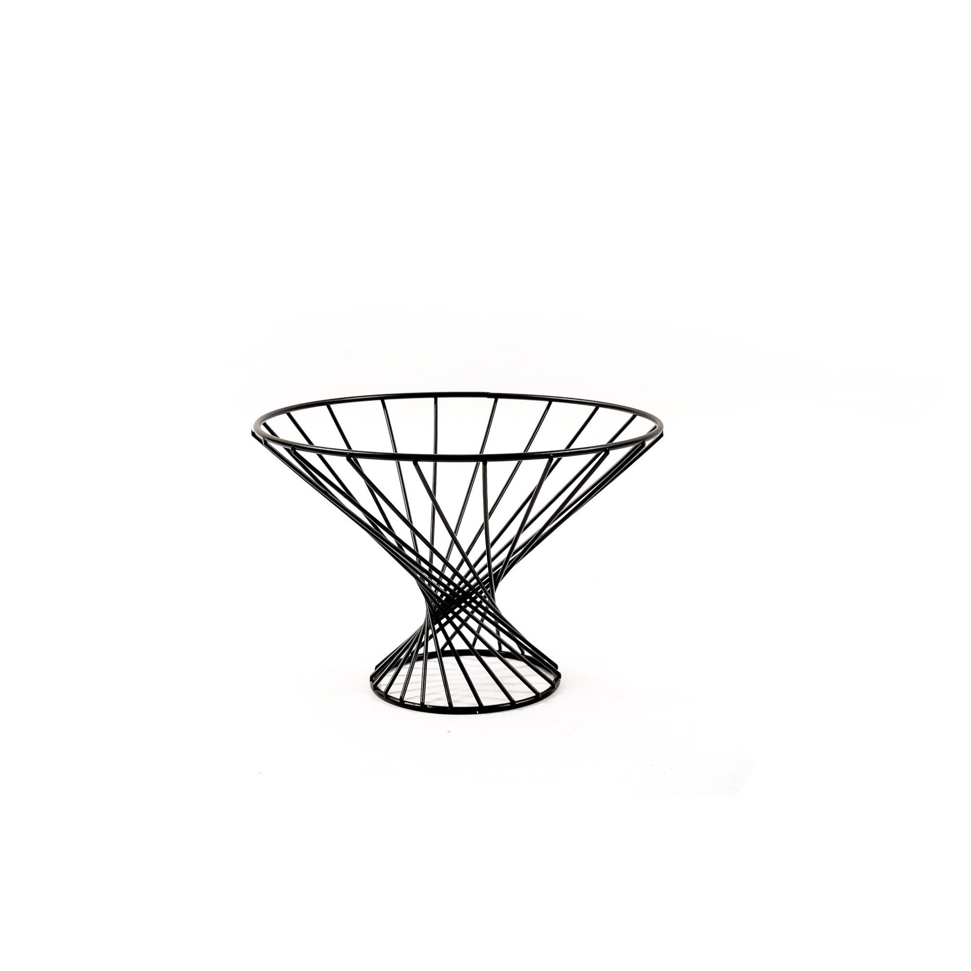 Cos fructe, Spiral, Metal, 29x29x20 cm, Negru - eMAG.ro