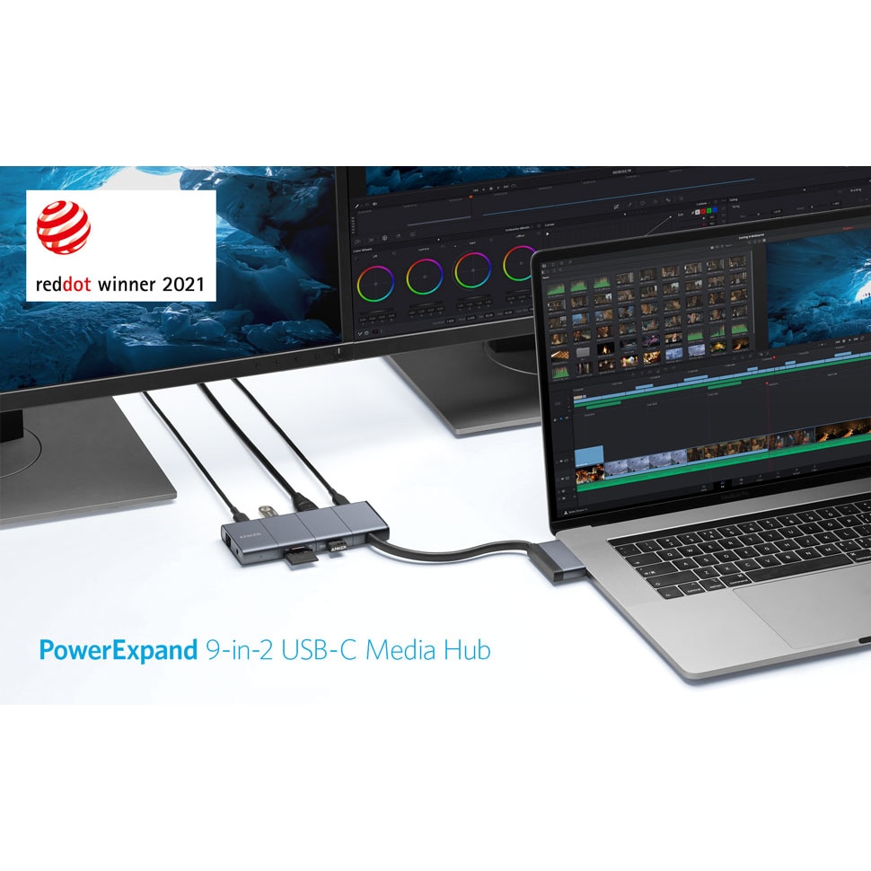 Hub Media 9-in-2 Anker PowerExpand USB-C pentru MacBook, Putere Livrata ...