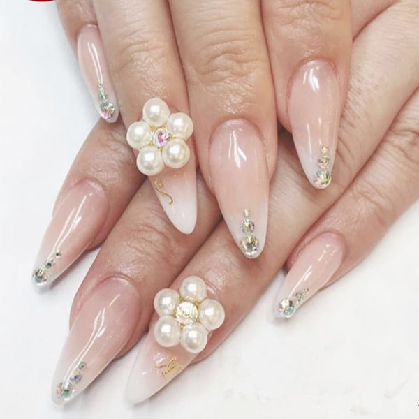 Set 530 Perle Alb si strasuri Autoadezive pentru Deco Par sau Make-up ...