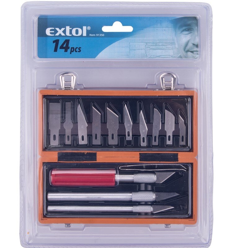 Extol Craft 17 darabos precíziós többpengéjű késkészlet modellezéshez ...