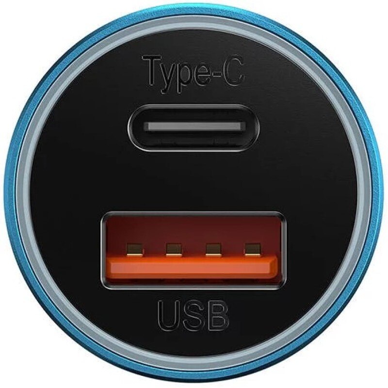 Incarcator auto, Baseus, USB + USB-C, 60 W, Albastru - eMAG.ro