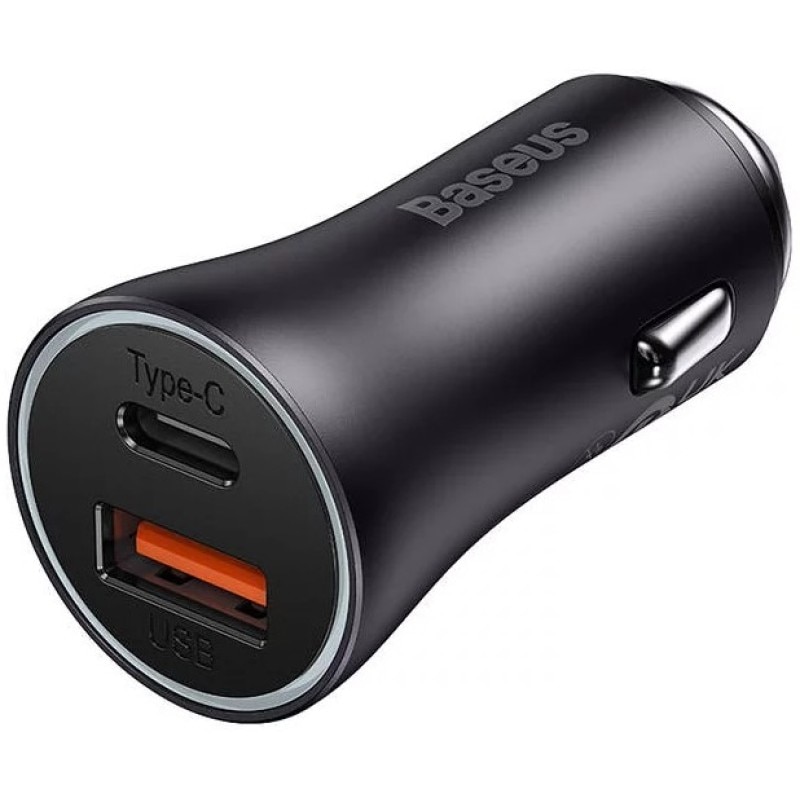 Incarcator auto, Baseus, USB + USB-C, 60 W, Gri - eMAG.ro