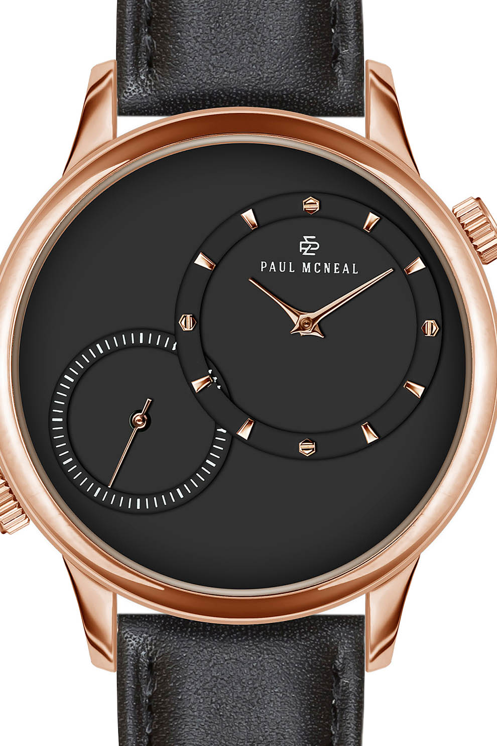 Paul McNeal, Часовник с кожена каишка, Черен - eMAG.bg
