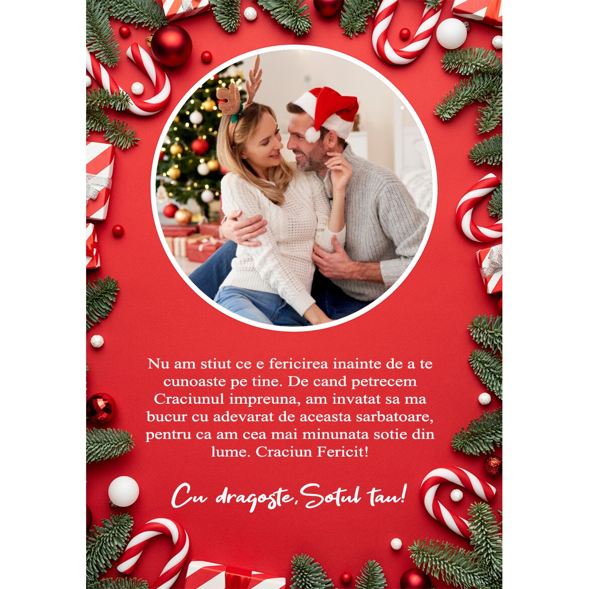 Tablou personalizat cu poze si text pentru Craciun, dimensiune A3 - eMAG.ro