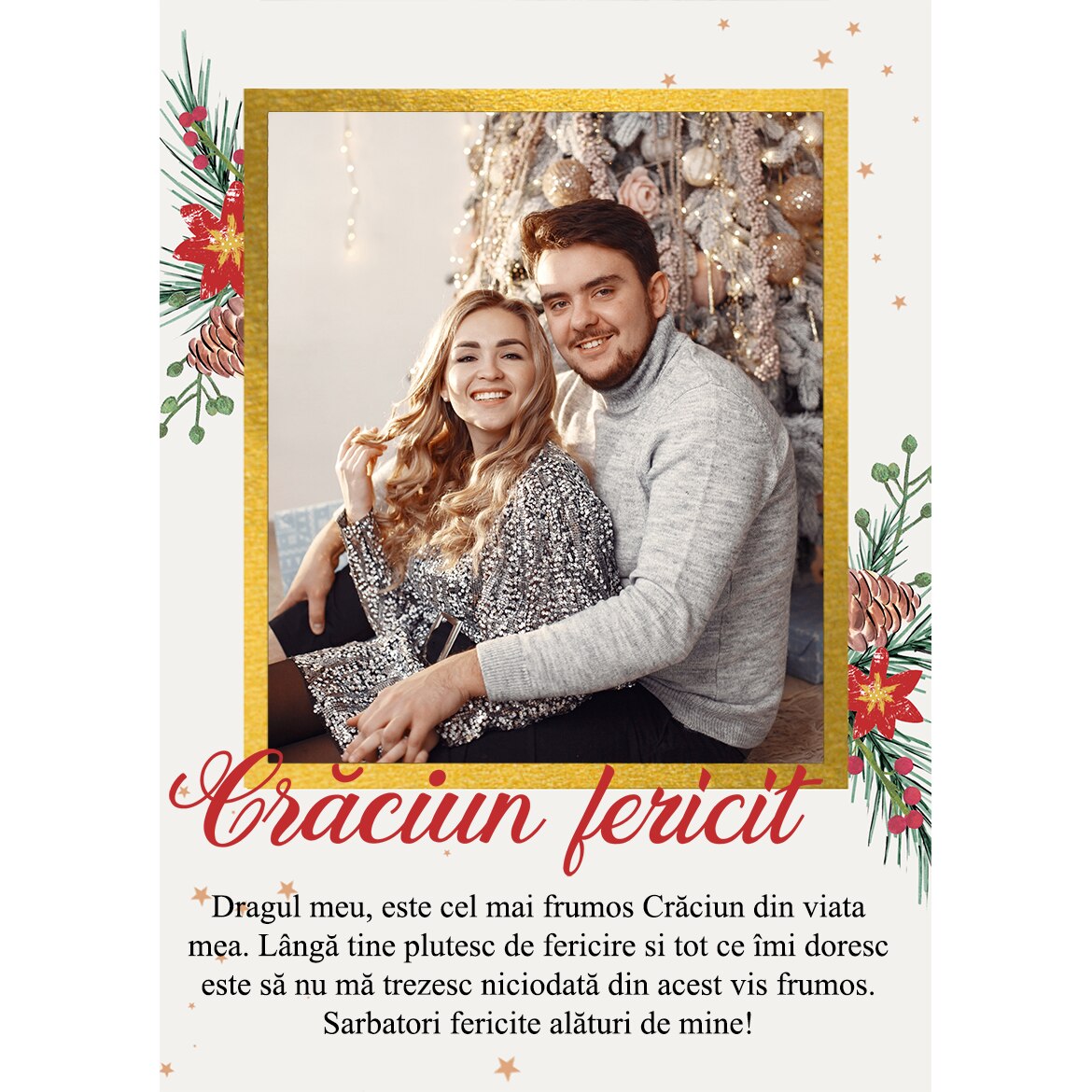 Tablou personalizat cu poze si text pentru Craciun, dimensiune A3 - eMAG.ro