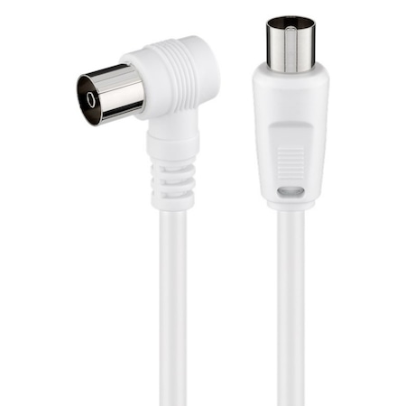 Cablu antena TV Goobay, Coaxial, Tata-Mama, 1.5 m, Alb - eMAG.ro