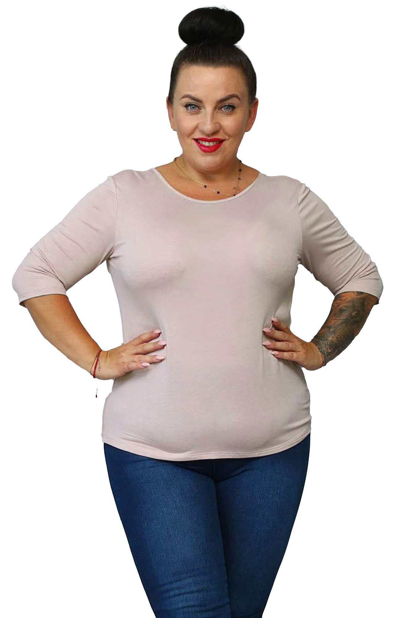 Bluza pentru femei, KARKO, Viscoza, Bej, 50-52 EU - eMAG.ro