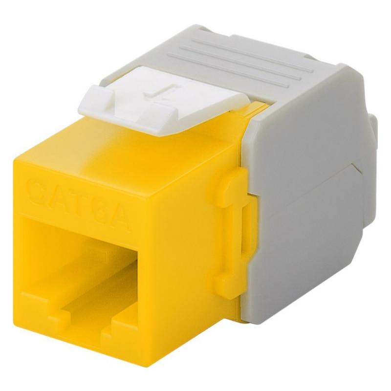 Modul Goobay Keystone, RJ45, CAT 6A, UTP, Gri / Galben - eMAG.ro