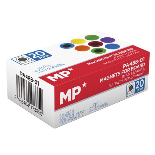 Set 12 Magneti colorati, MP, 20 mm, Multicolor - eMAG.ro