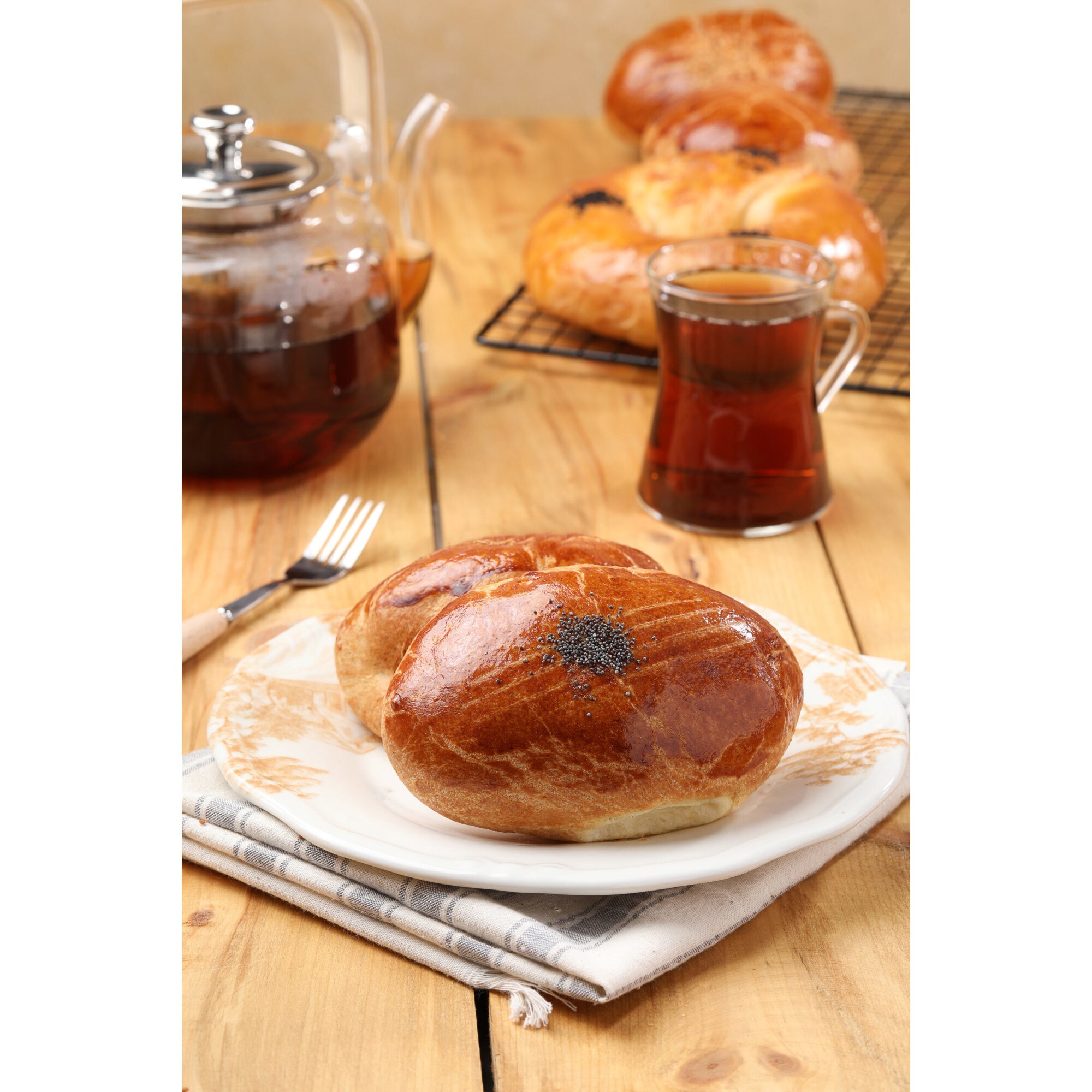 Chifla ‘Pogaca’ turceasca, Vegan, 4 x 80 g - Cu branza - eMAG.ro