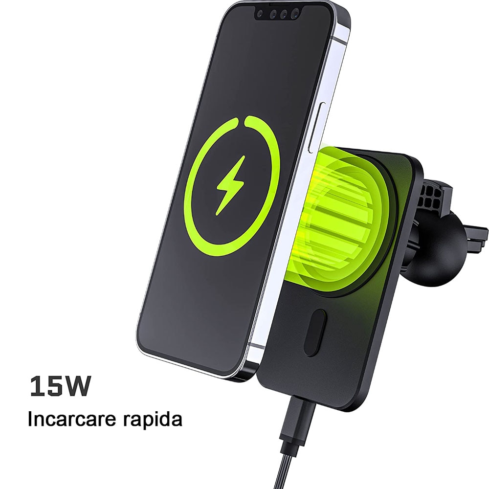 Suport auto, Compatibil Magsafe, 15W, Negru - eMAG.ro