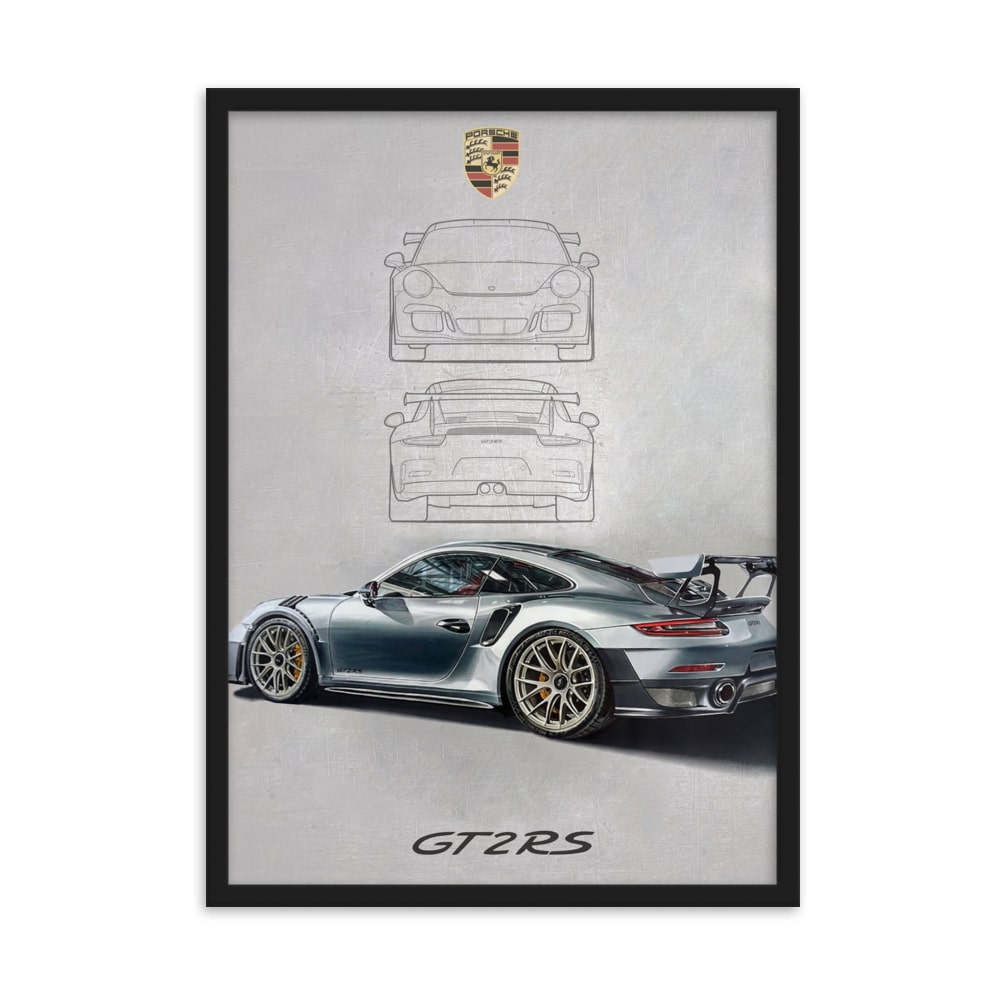 Постер Doboxo, GT2RS Back, Дървена Рамка, 50 x 70 - eMAG.bg
